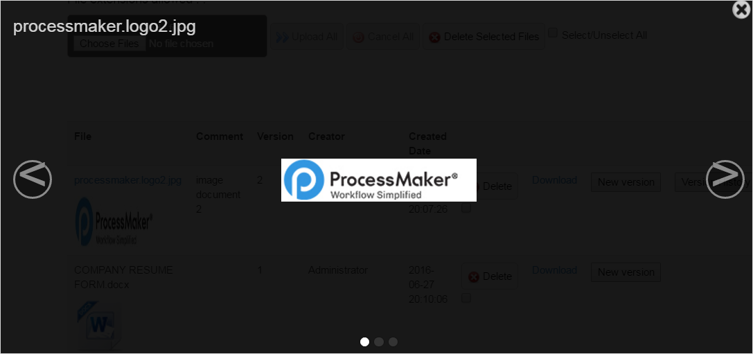 3.0 - 3.8 - Multiple Input Document Uploader | Documentation@ProcessMaker